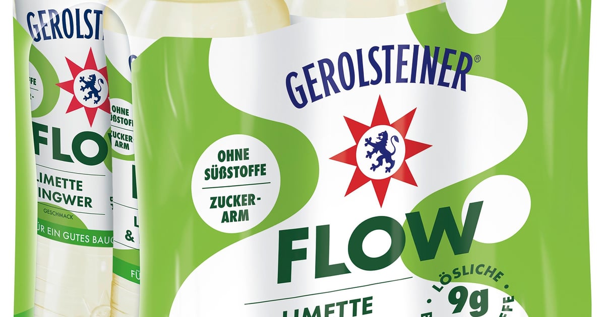 Gerolsteiner FLOW Limette & Ingwer mit Ballaststoffen und Calcium 6 x 0 ...