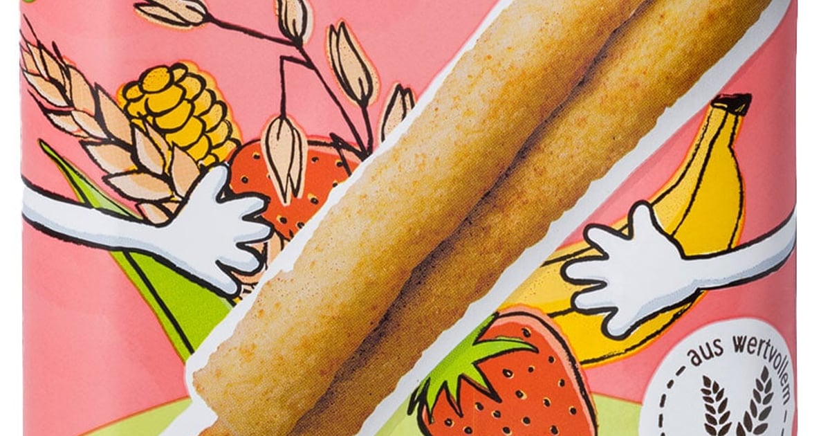 FruchtBar – Bio-Mehrkorn-Stangen Mais, Dinkel, Banane, Erdbeere