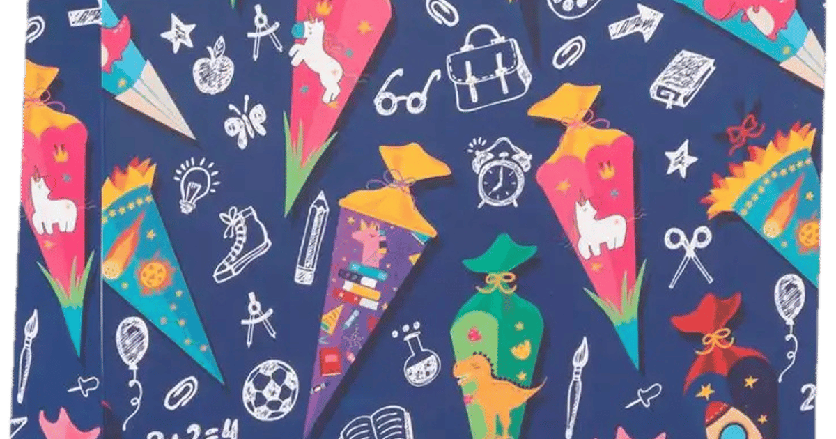 Idena Geschenktasche Schultüte blau 18x23x8cm 210g/m²