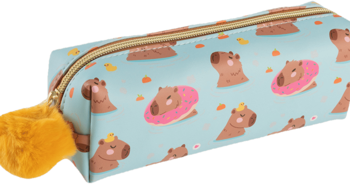 Idena Schlamper Capybara blau 205x60x70mm Verschluss mit Pompom