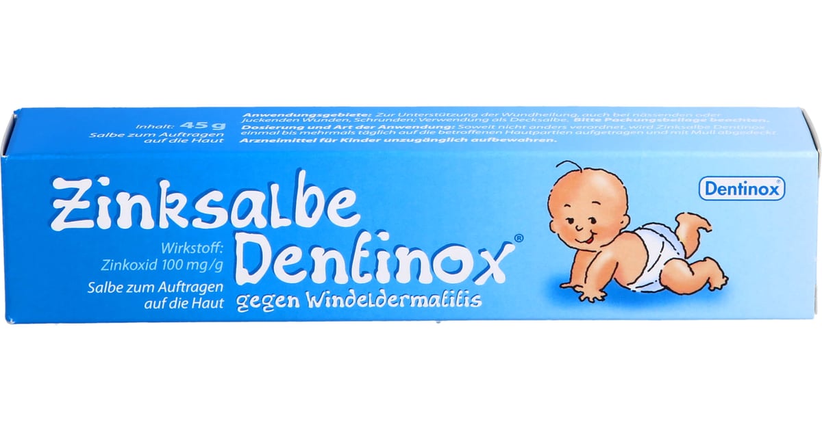 Zinksalbe Dentinox gegen Windeldermatitis, 45 g Salbe