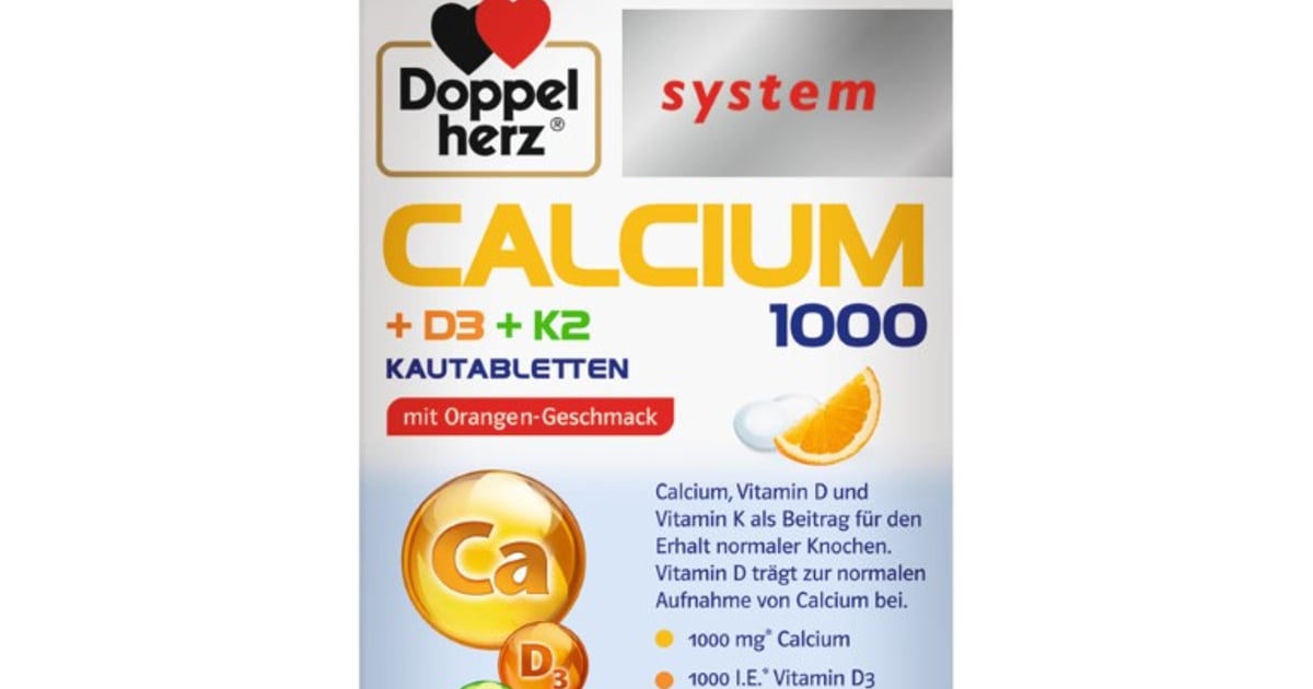 Doppelherz Calcium 1000+D3+K2 system, 60 St. Tabletten