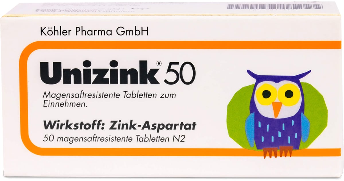 UNIZINK 50 magensaftresistente Tabletten