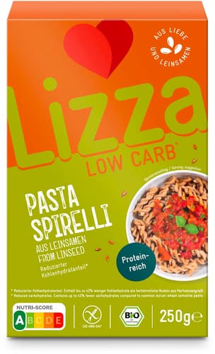 Lizza BIO Low Carb Pasta Spirelli aus Leinsamen